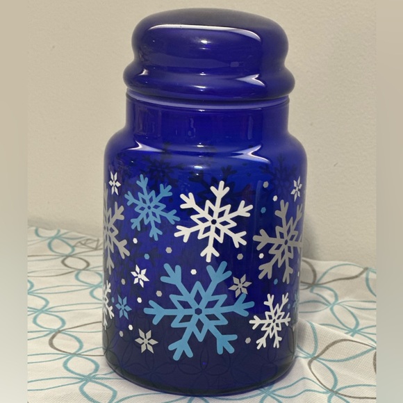 Libbey | Storage & Organization | Libby Cobalt Blue Snowflake Jar ...